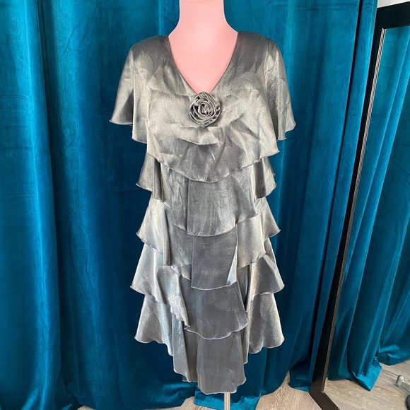 Patra | Dresses | Vintage 98s Patra Tiered Party Dress In Metallic ...